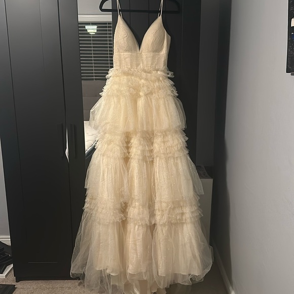 Dresses | Cream Layered Tulle Prom Dress | Poshmark
